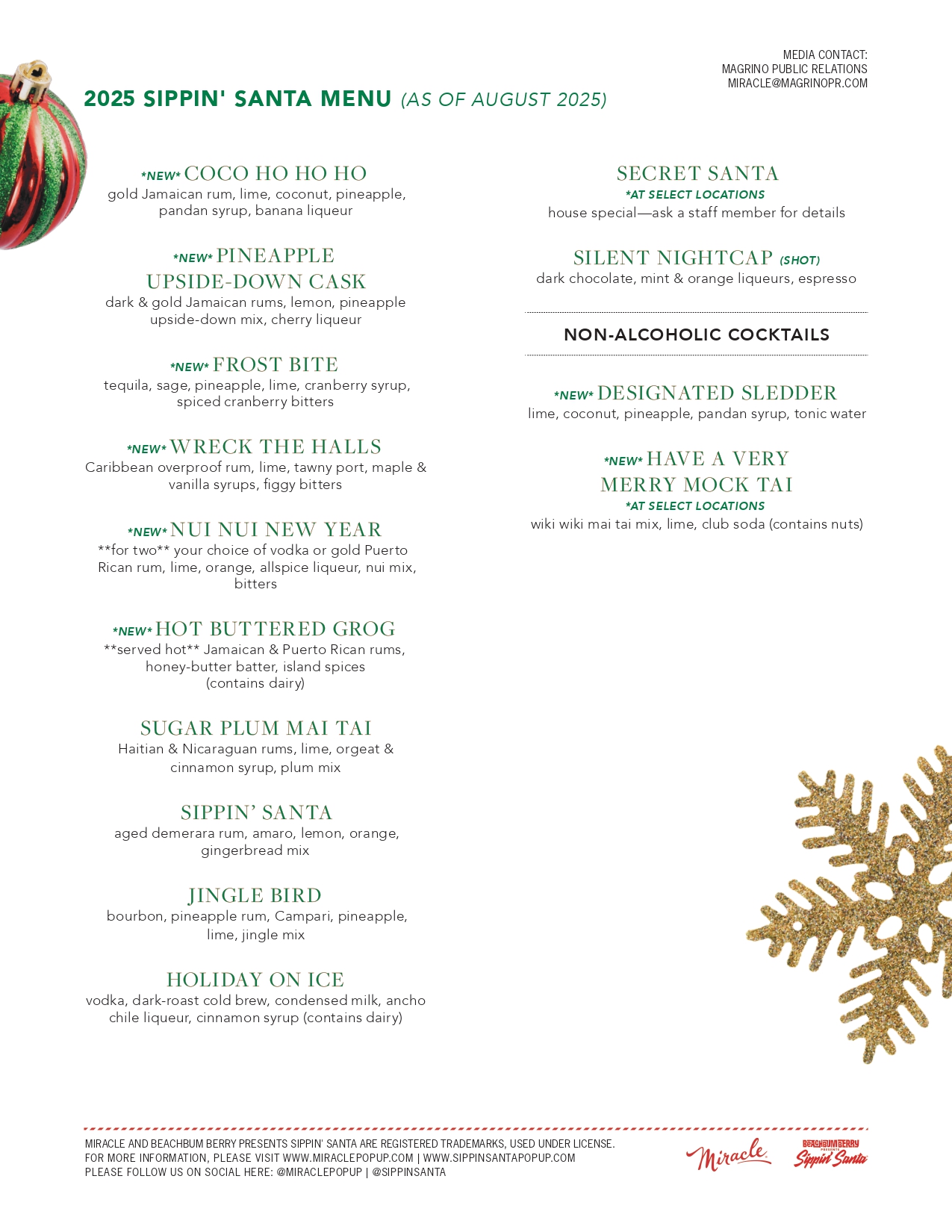 2025 MIRACLE MENU - The Haymaker